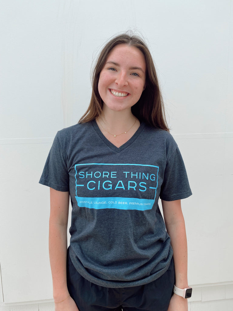 Grey Rectangle Logo short sleeved shirt – Shore Thing Cigars